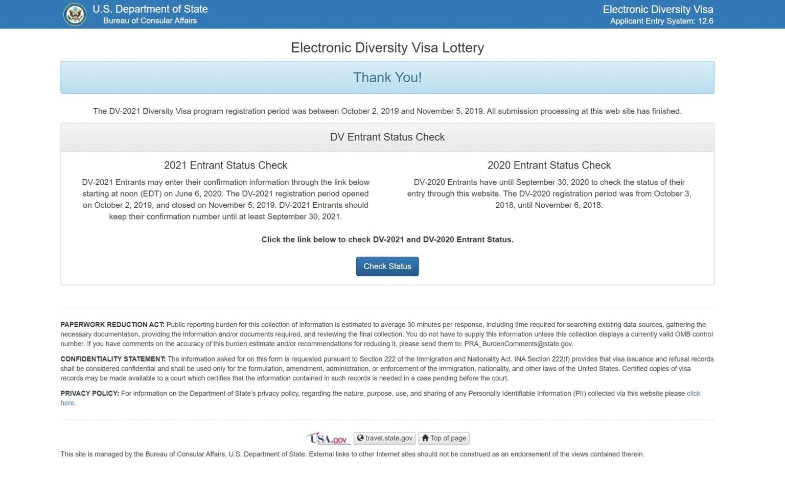 Check your EDV Lottery Result in 1 Minute | Check EDV Result